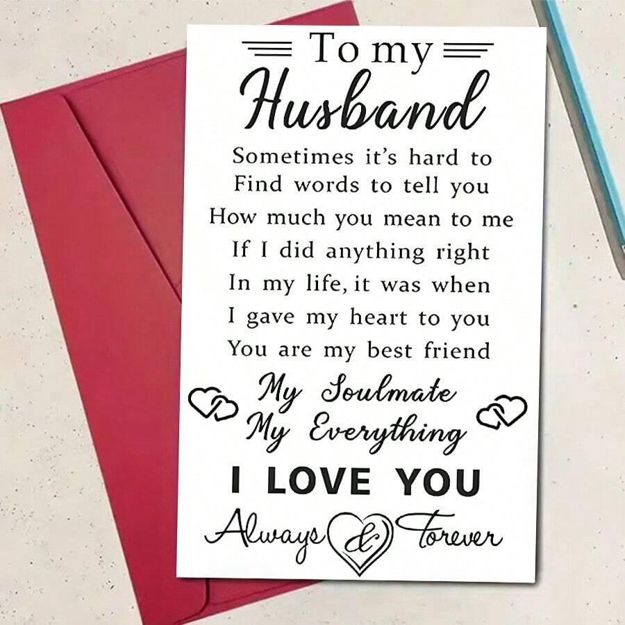 Loving Husband Greeting Card 1-Pack - Romantic Appreciation Card For ...