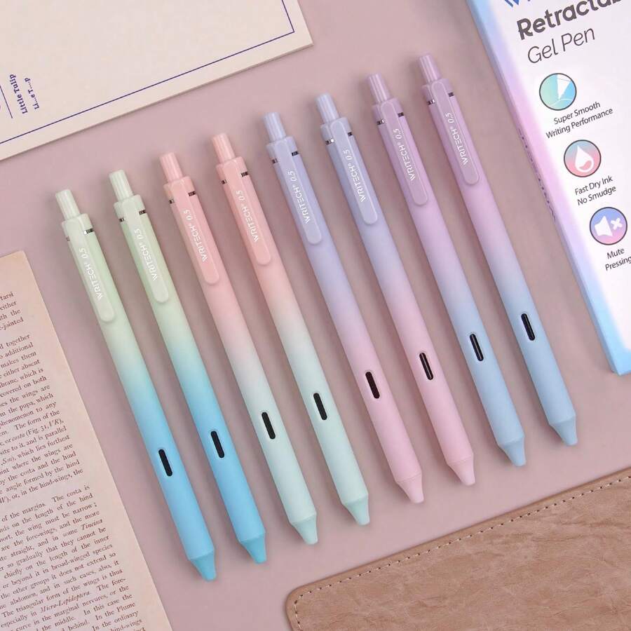 4PCS Fine Point Gel Pens,Silent Retractable Pens For Journaling,Drawing ...