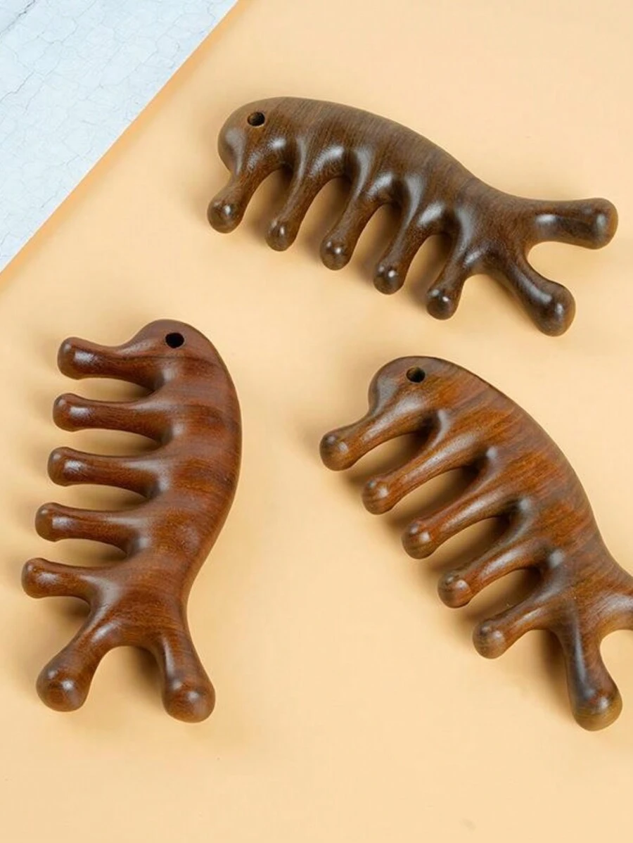 Green Sandalwood, Golden Silk Sandalwood Comb, Head Massage, Meridian ...
