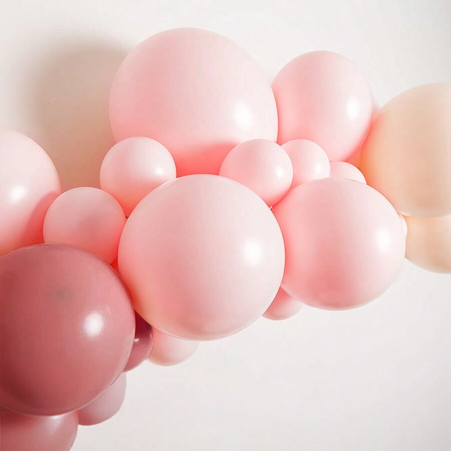 53pcs Retro Bean Pink Balloon Arch Light Pink Balloon Garland Arch Kit ...