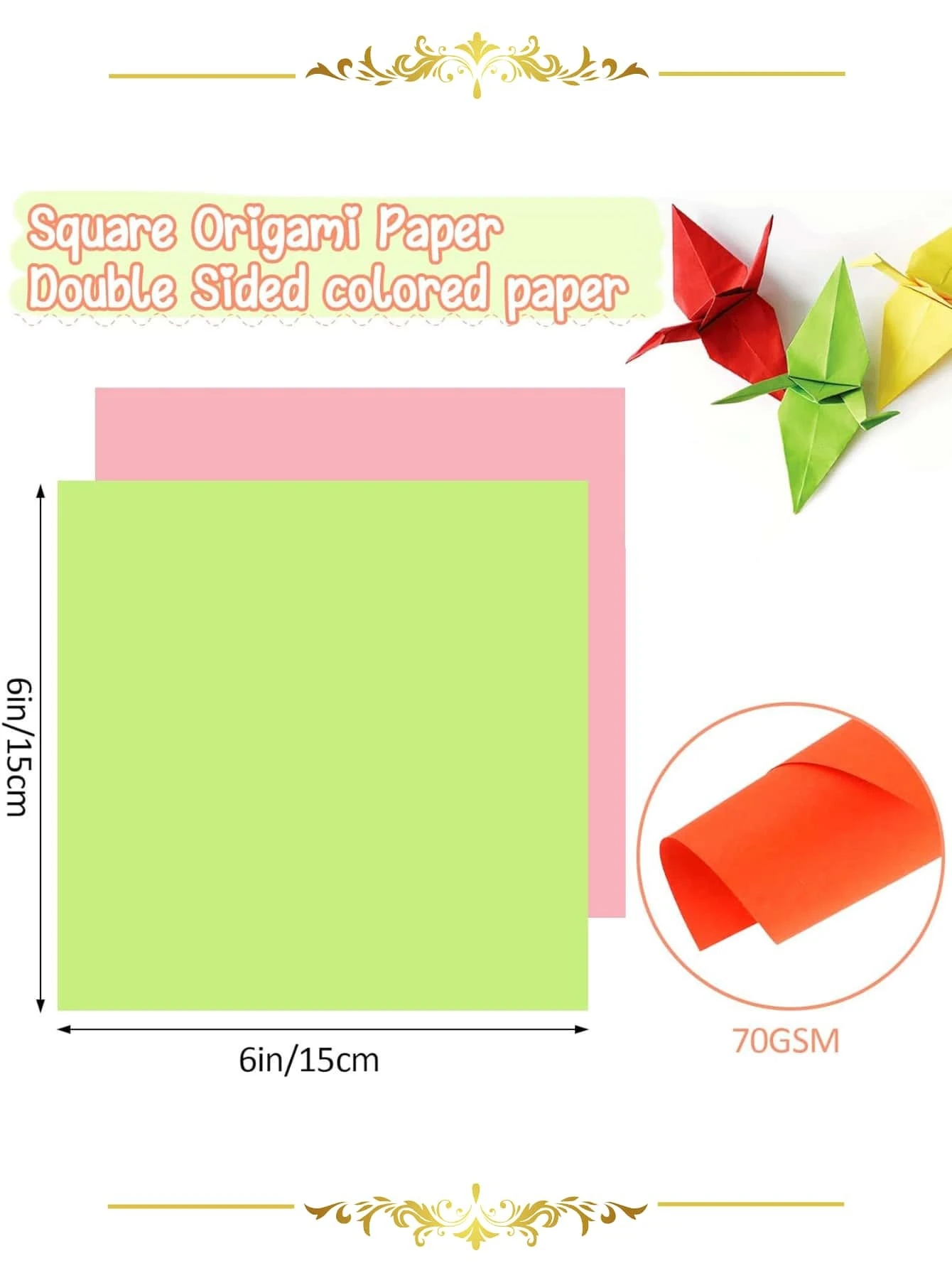 SINMARK SINMARK 100pcs Assorted Color Origami Paper Set, 10 Random ...