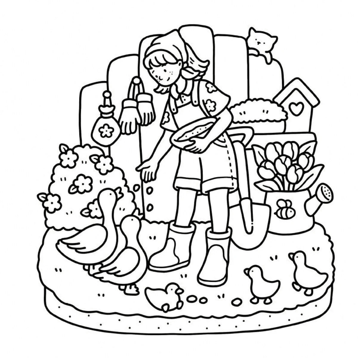 Girl Moments: Coloring Book For Adults Featuring Cute Cozy Daily ...