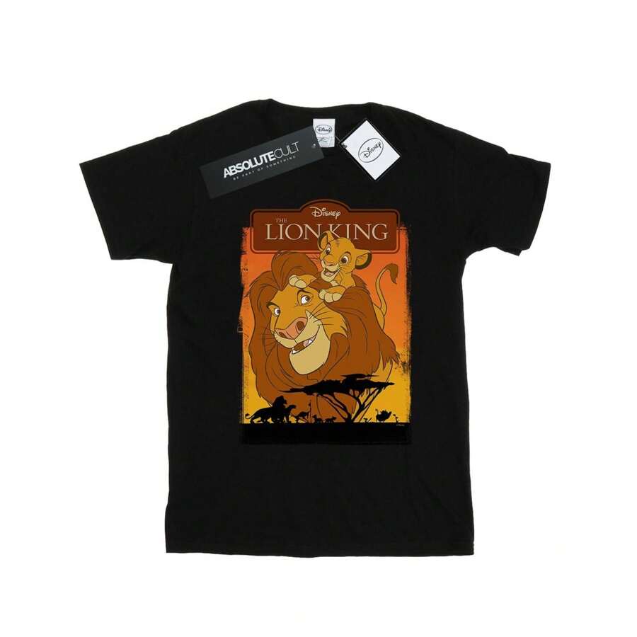 Disney Camiseta de los hombres El Rey León Simba y Mufasa (Negra ...