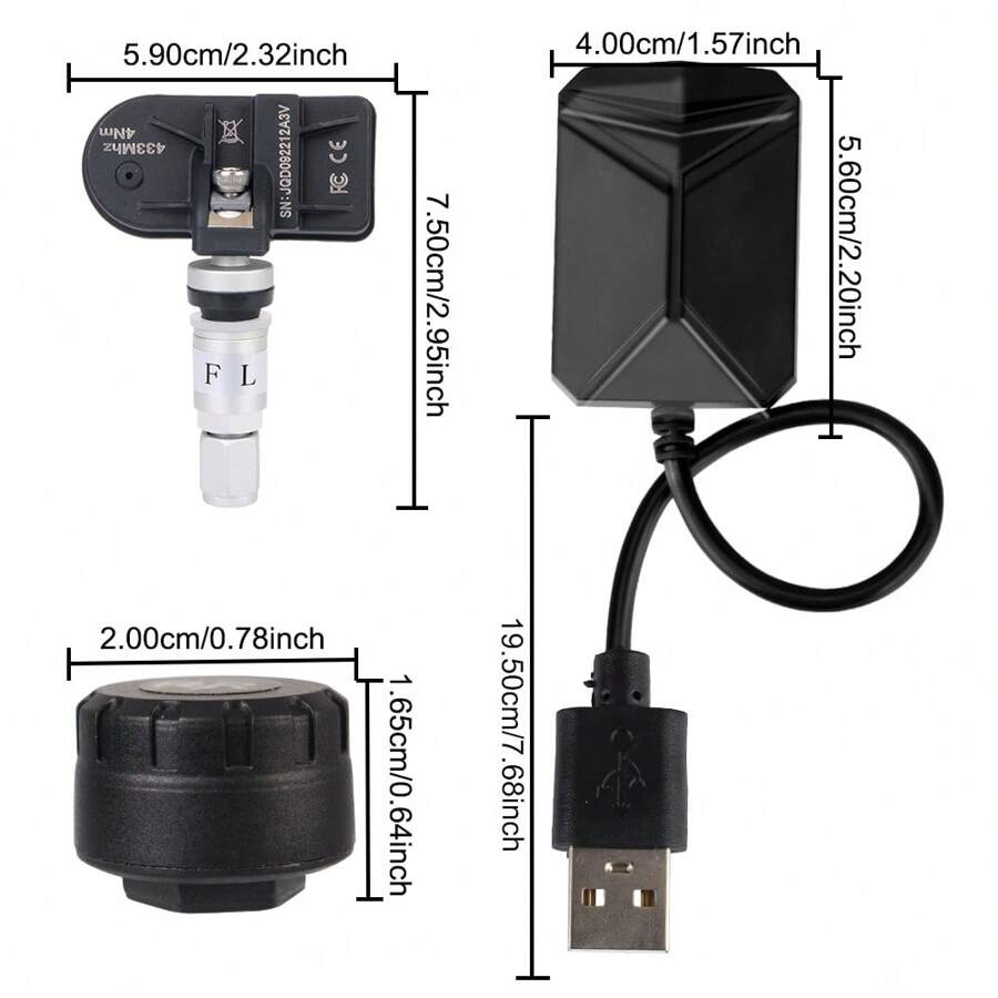 Car TPMS Sensors Tire Pressure Monitoring System Wireless Transmission ...