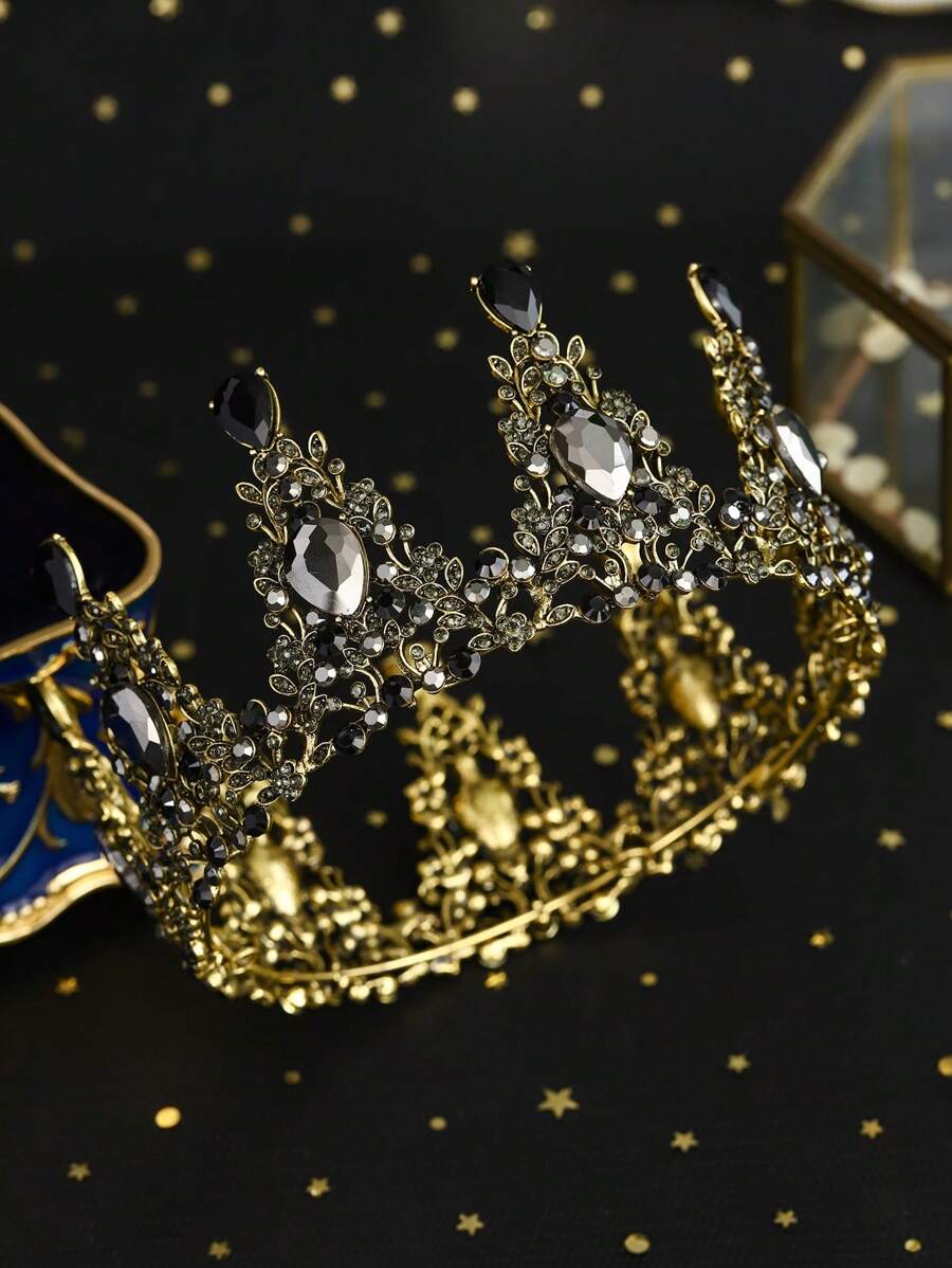 1pc Crown For Women Crystal Queen Crowns Full Round Wedding Headband ...