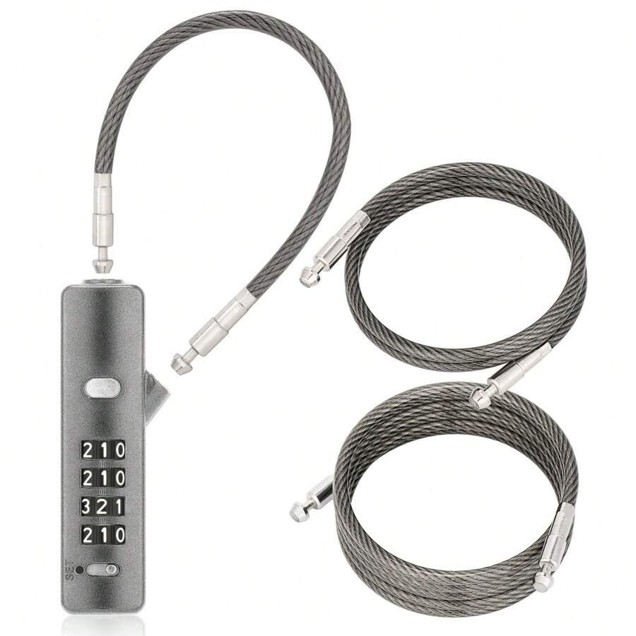 Tcyoatoa 1 Set 4-Digit Password Steel Cable Lock With 3 Different ...