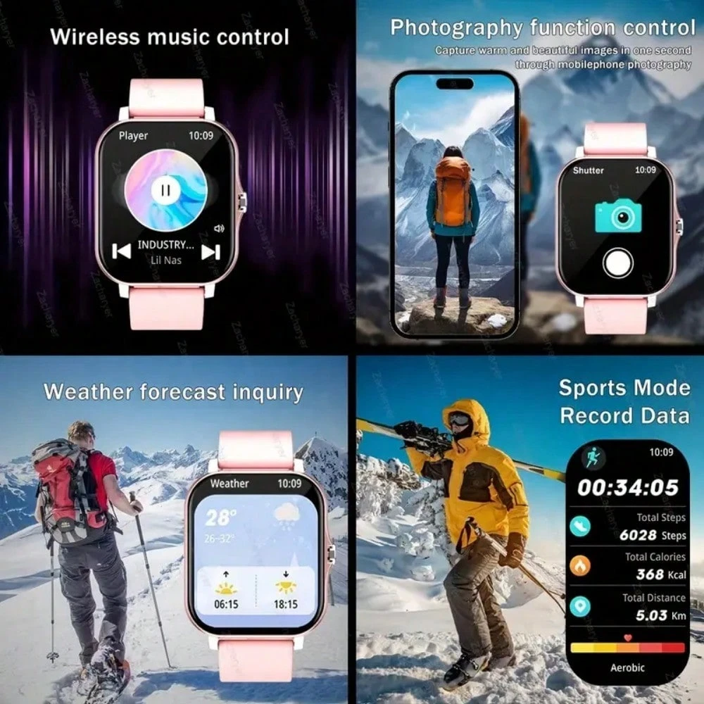Smartwatch con schermo touch, tracker del sonno, chiamate senza fili ...