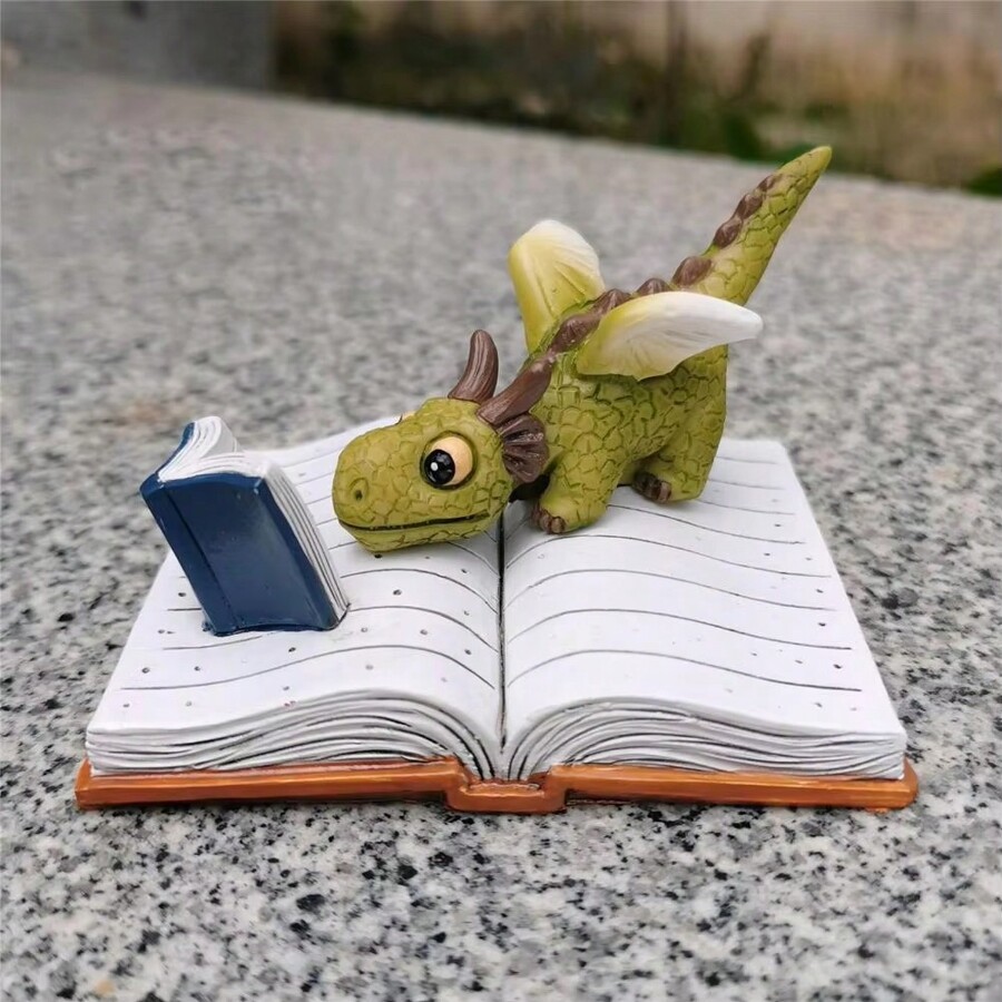 Top Collection Miniature Fairy Garden And Terrarium Mini Dragon Reading ...