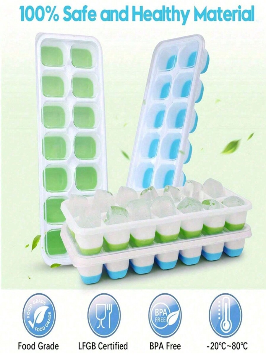 Silicone Ice Cube Tray Easy Release And Flexible Ice Mold With 14 Grids