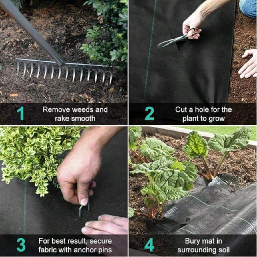 Woven Landscape Barrier Fabric, Heavy Duty Landscaping Ground Cover ...