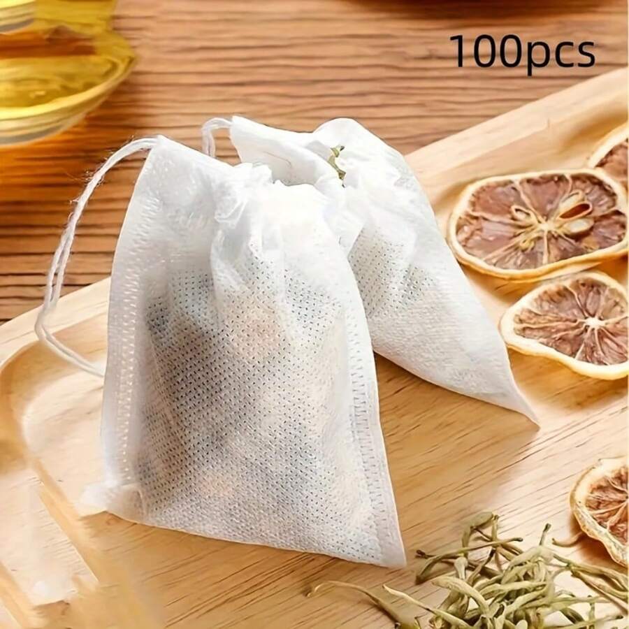 About 100-Pack Reusable Muslin Drawstring Spice Bags For Cooking, Food ...