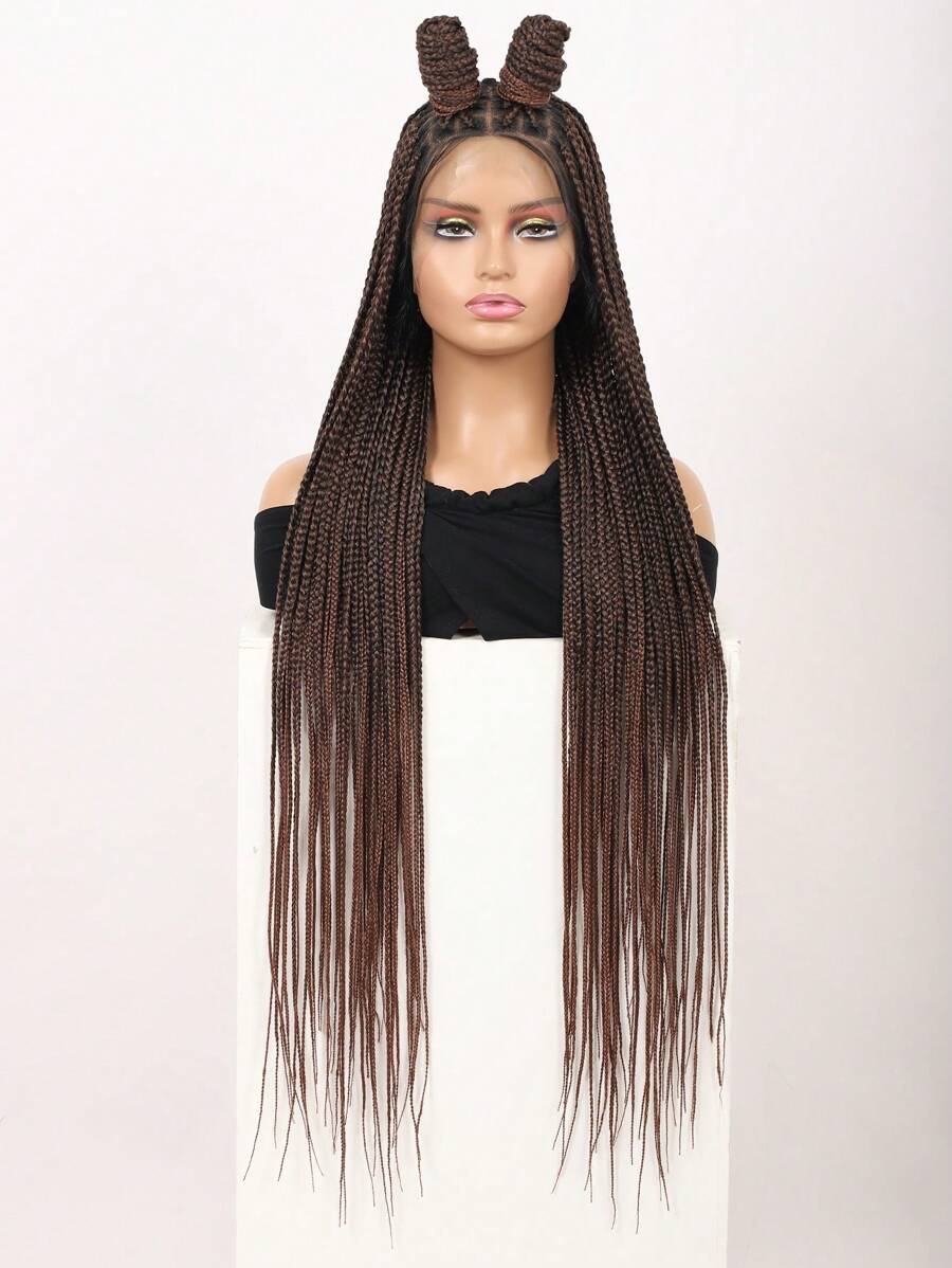 Full Double Lace Front Box Braided Wigs For Women 36 Inches Knotless ...