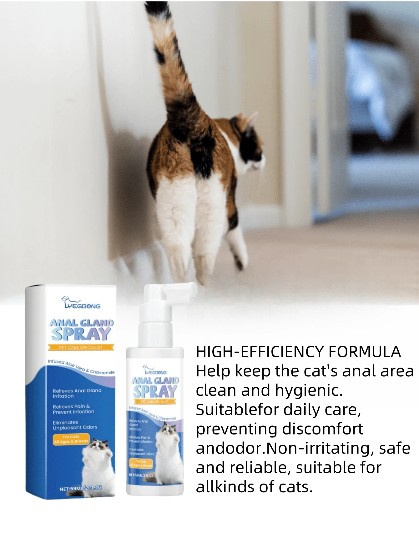 Cat Gland Odor Removal Spray, Fresh Deodorizing Cleansing Spray For ...