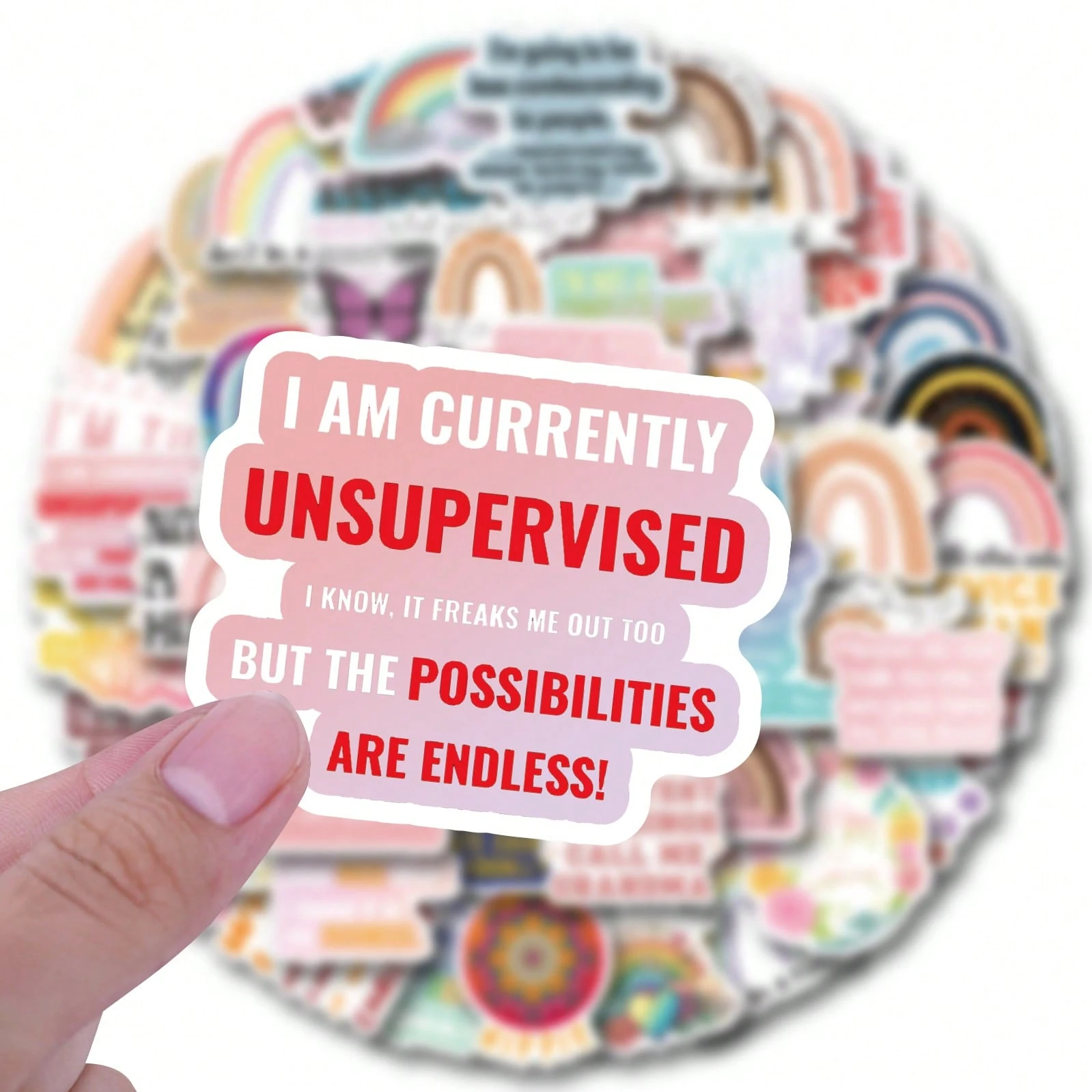 60PCS Boho Sarcastic Quotes Stickers | Vinyl Aesthetics Stickers For ...