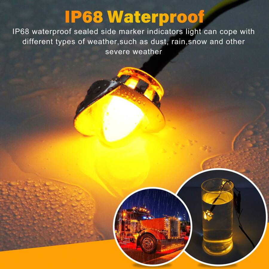 20PCS Side Marker Car Lights Front Rear Indicators Light For Truck Bus ...