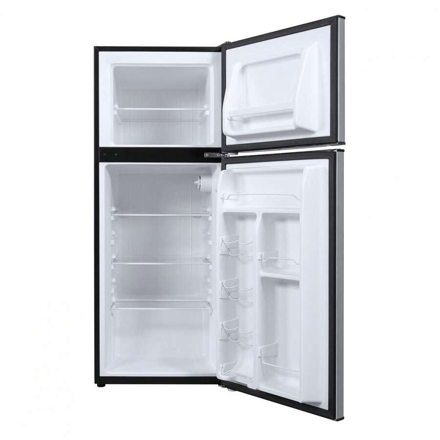 Galanz 4.6. Cu Ft Two Door Mini Refrigerator With Freezer, Stainless ...