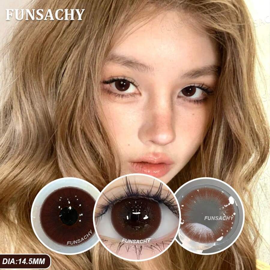 FUNSACHY 1 Pair Black/Chocolate Color Contact Lens For Eyes Makeup ...