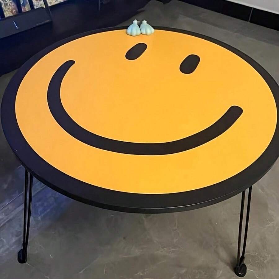 Smile Face Lap Desk, Foldable Bed Computer Table, Home Use Mini Round ...