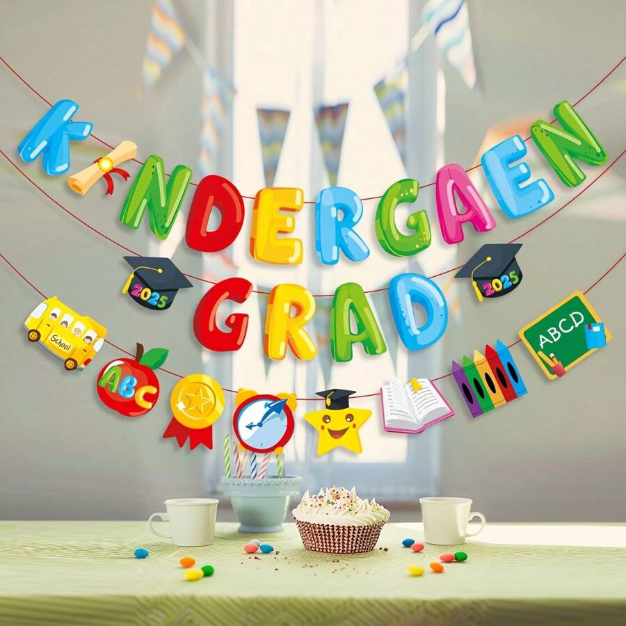Bannière de graduation de la maternelle 2025, décorations de graduation ...