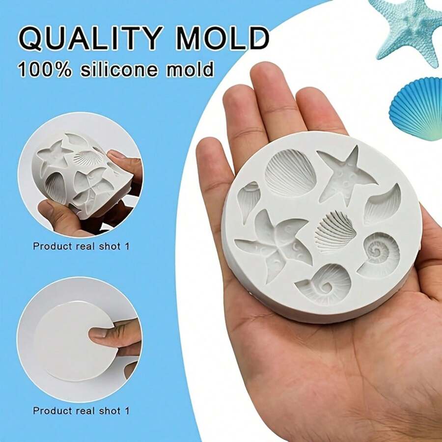 Silicone Resin Casting Molds Set Of 3, Asymmetric Sea Shells Starfish ...