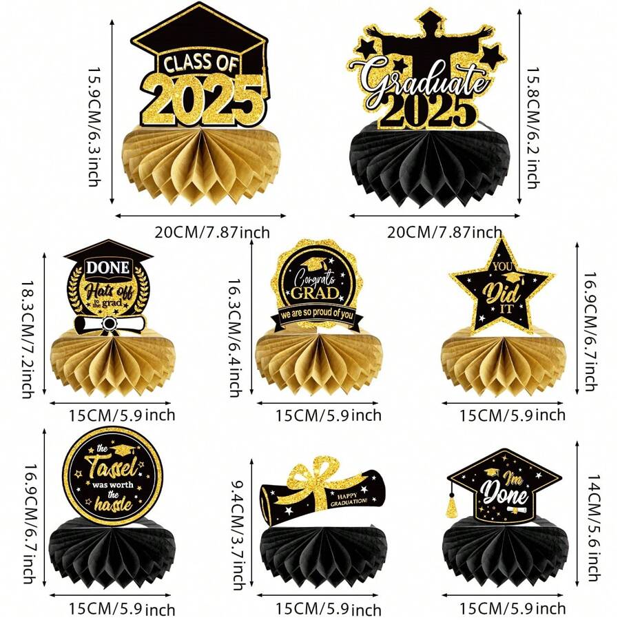 Graduation Party Decorations Black Gold Class Of 2025 Graduation Party ...