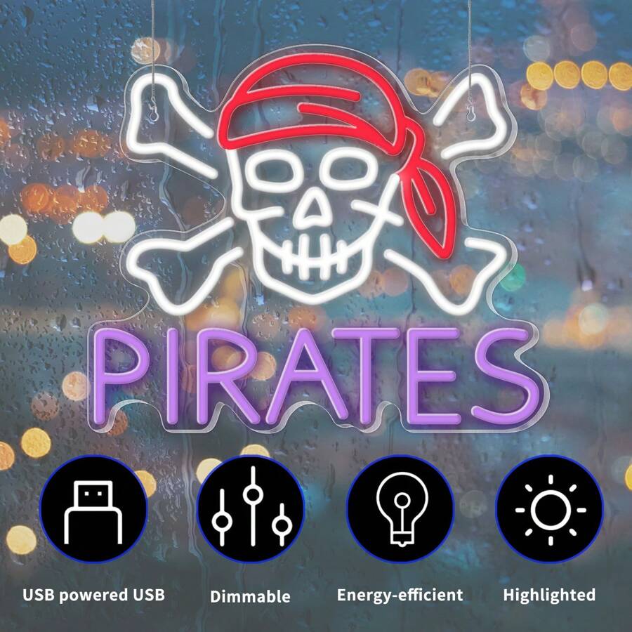 One Piece Neon Sign 9 Levels Dimmable Anime Neon Skull LED Neon Kids ...