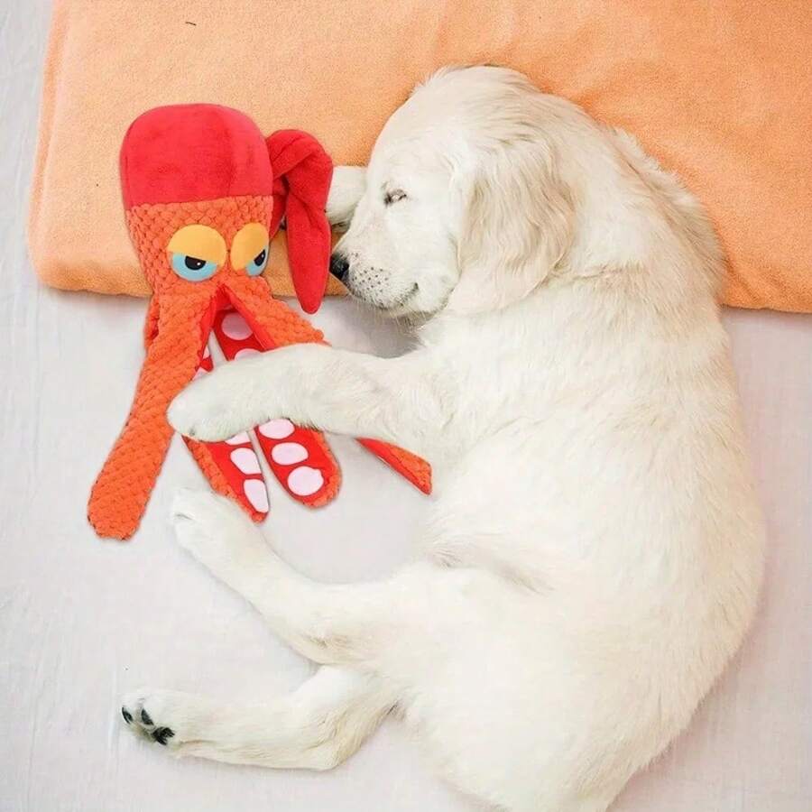 Octopus Dog Chew Squeaky Plush Doll, Pet Interactive Puzzle Doll, 8 ...