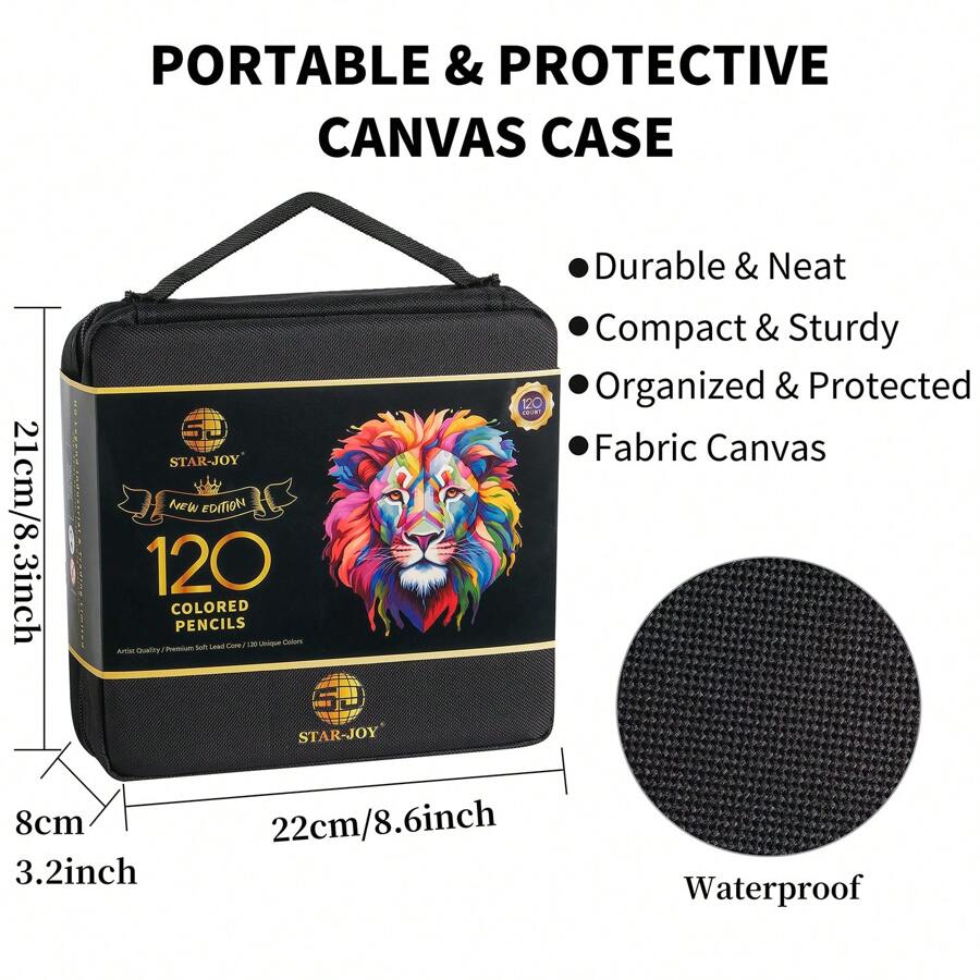 SJ STAR-JOY Set di 120 matite colorate con astuccio con cerniera ...