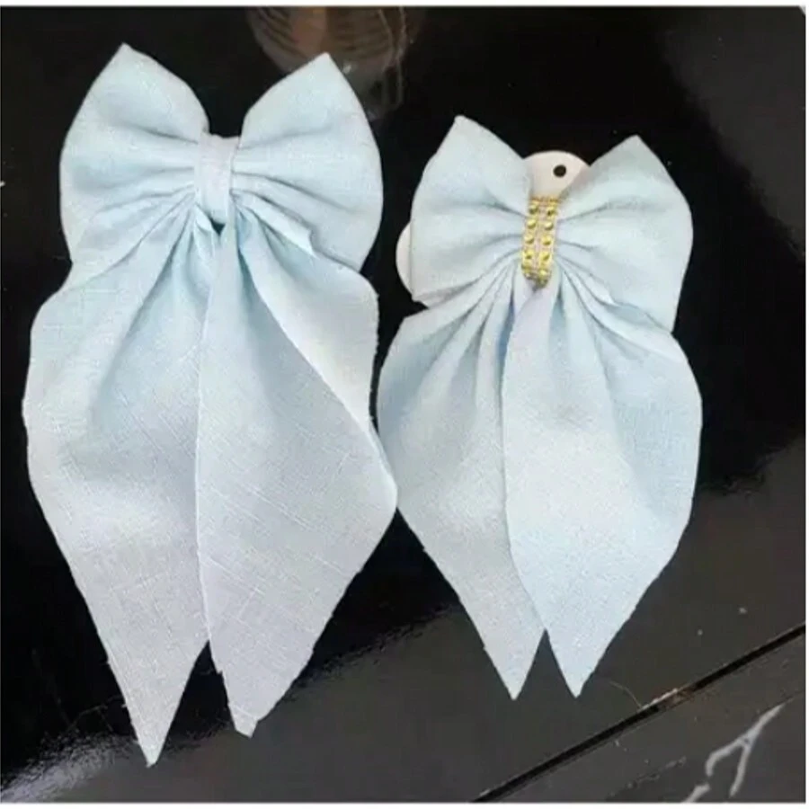 Linen Hair Bows Mother And Daughter Fashion Adult And Children Summer ...