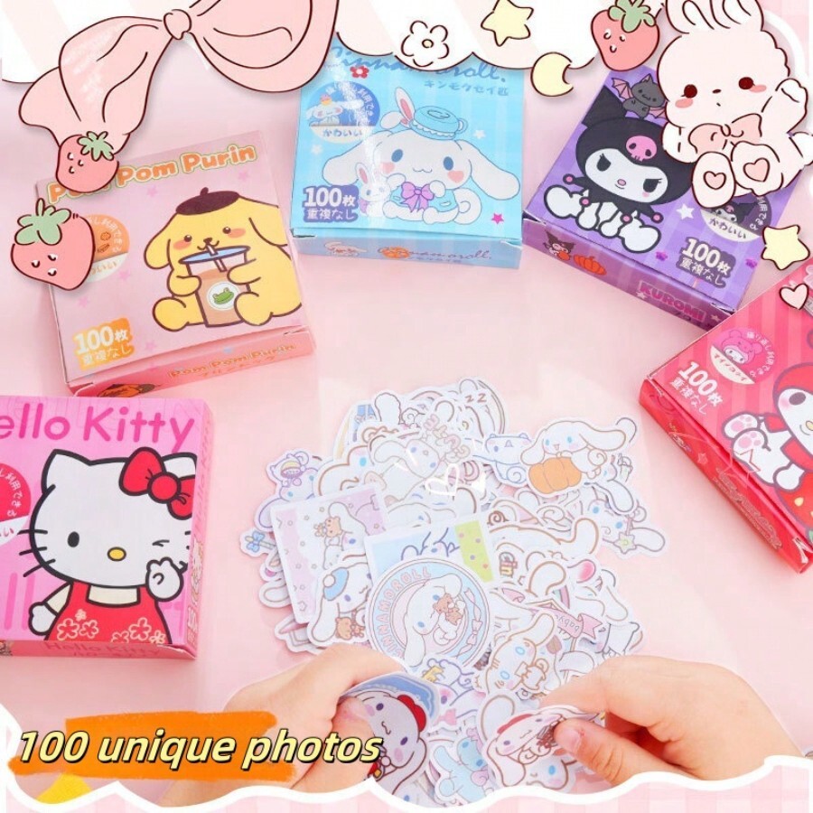 Sanrio Sanrio Cartoon Gift Box With 100 Non-Repeating Cute & Fun KT Cat ...