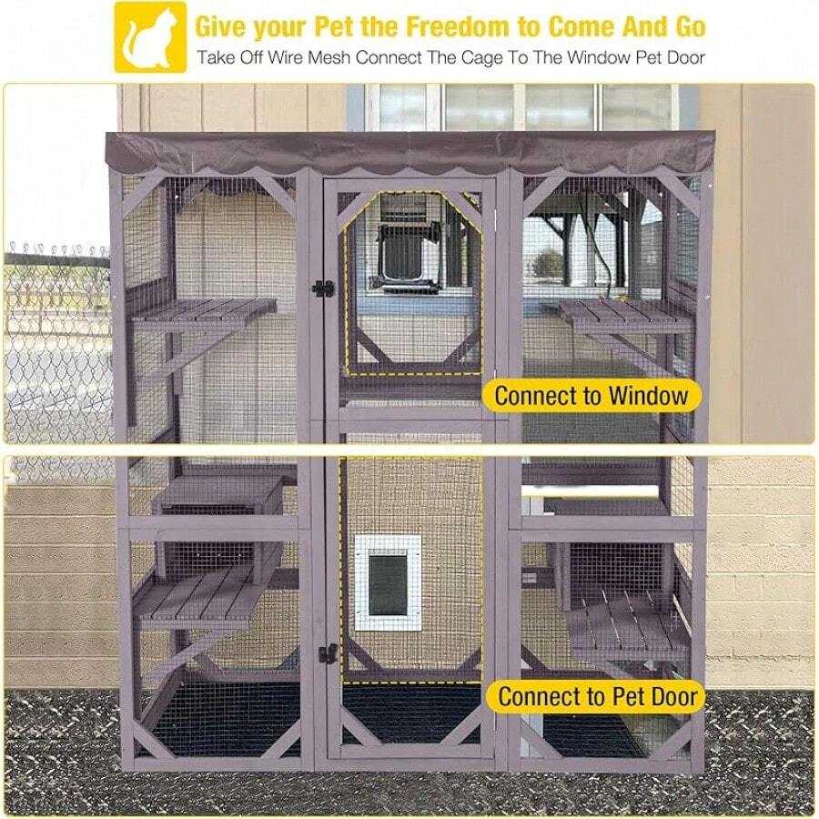 Aivituvin Catio Outdoor Cat Enclosure Large Cat House For Mulitiple ...