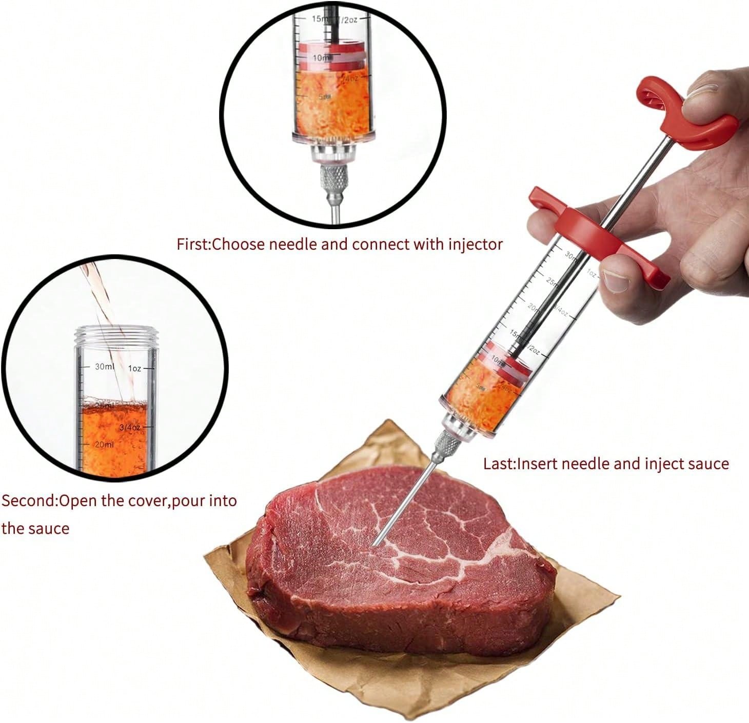 Meat Injector, 1-Oz Marinade Flavor Injector For Turkey, Chiecken ...
