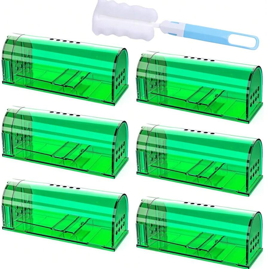 6pcs Mouse Humane No Kill Live Catch And Release Mouse Traps, Reusable ...