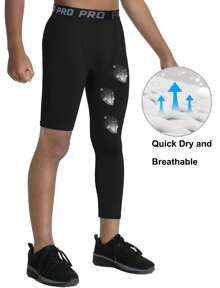 EXARUS Youth Boys Compression Leggings Pants Tights Basketball Athletic ...