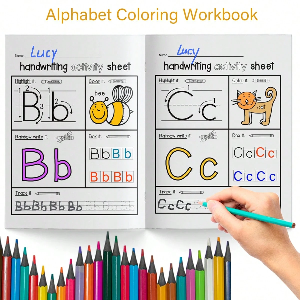 Engaging Kids Alphabet Learning Book With Fun Puzzles, Tracing ...