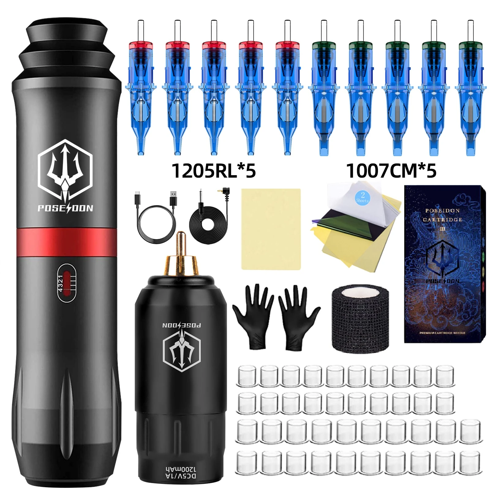 Tattoo Gun Kit, Wireless Tattoo Machine Kit With Tattoo Power Supply ...