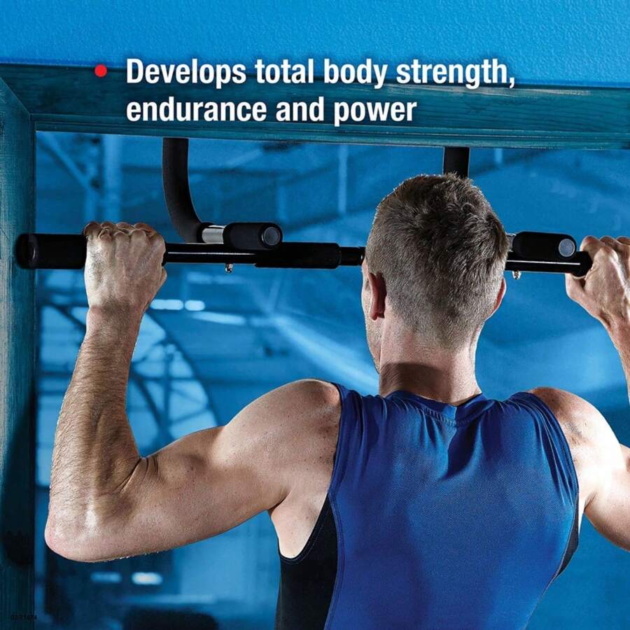 Steel Pull-Up Bar, Adjustable For Doorways Up To 32 Inches, Black ...