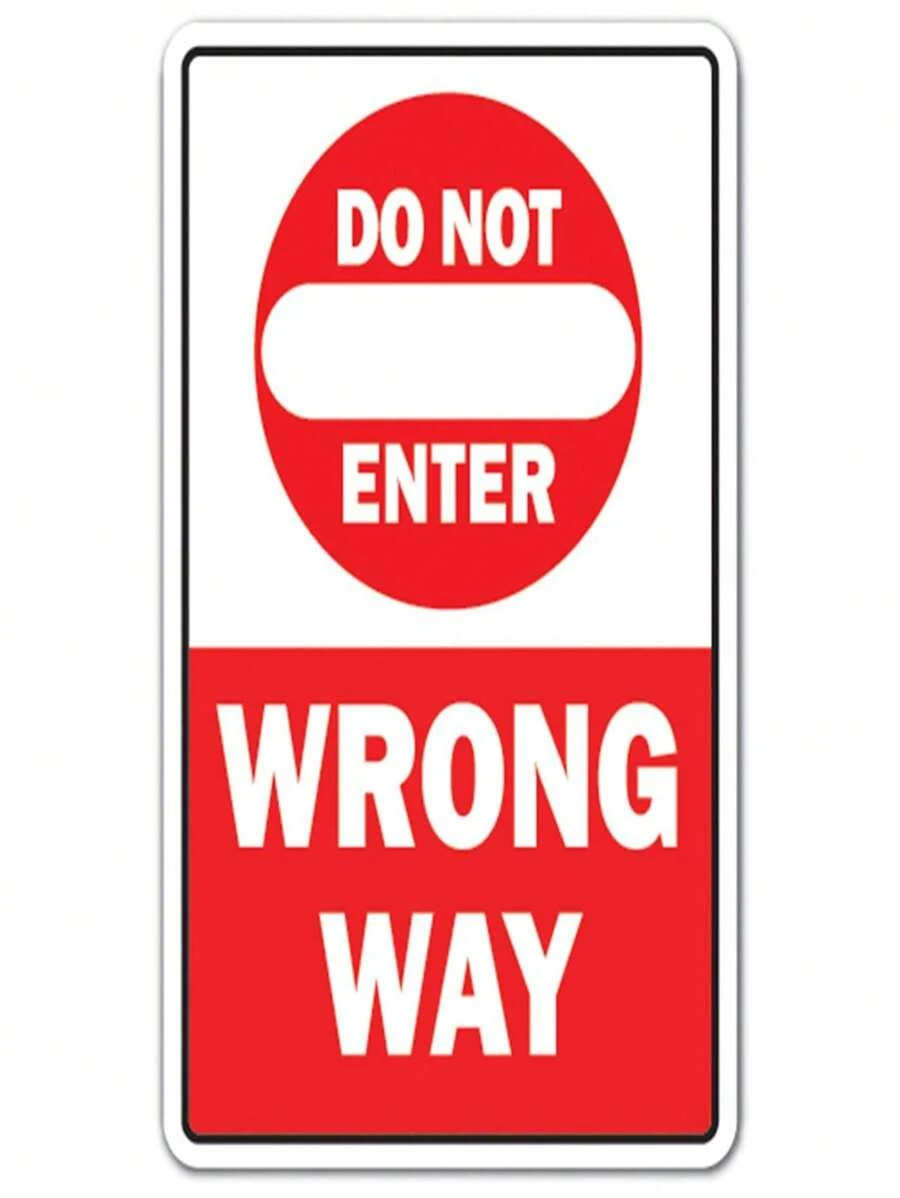 SignMission 5 X 7 In. Do Not Enter Wrong Way Decal - Traffic Road ...