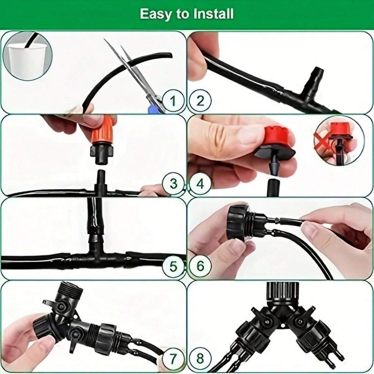 Garden Irrigation Drip Irrigation System, Red Drip Emitter Dual Outlet ...