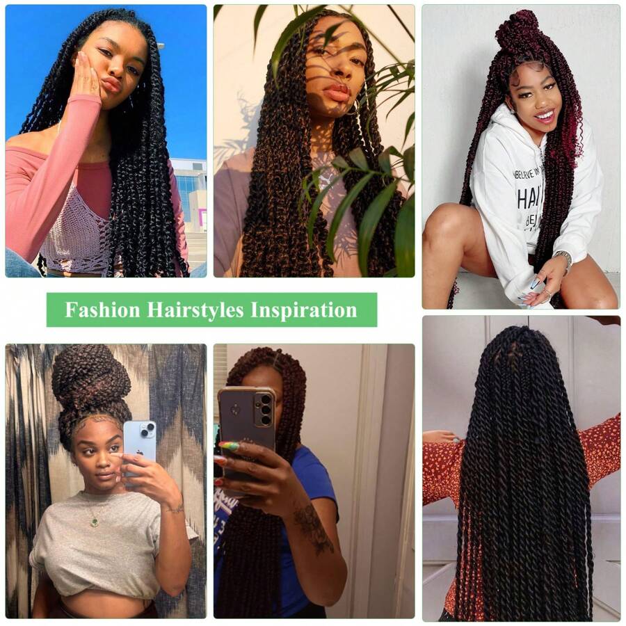 Super Long Knotless Spring Twist Braided Wigs For Women Full Double ... Super Long Knotless Spring Twist Braided Wigs For Women Full Double ...
