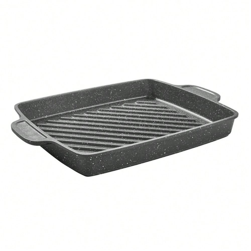 12 In Square Oven Safe Cast Aluminum Grill Pan, Lightweight Cast ...