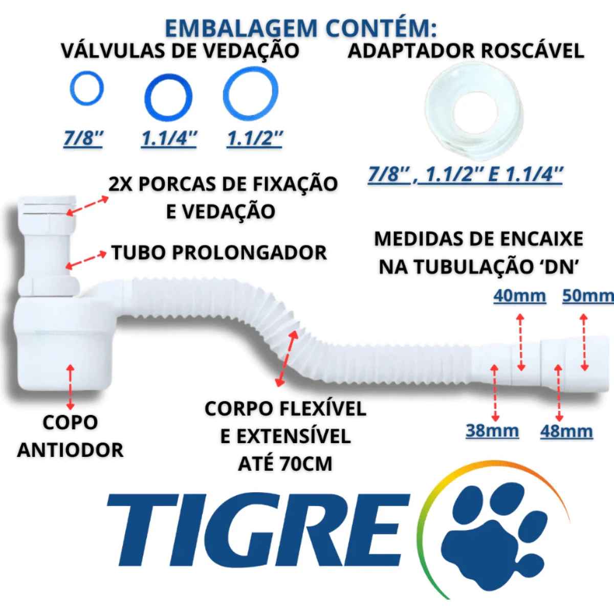 Siphon Extendable Cup Kit 3 Units Tigre Adjustable Accordion Siphon ...