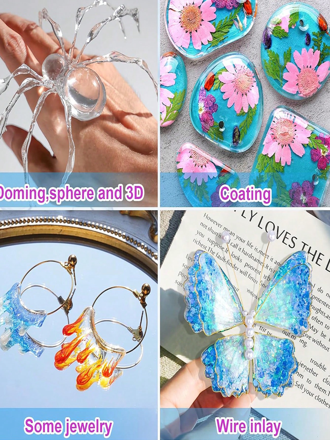 Resina Epóxi UV de Cura Rápida, Cristal Claro, Fórmula Aprimorada de Resina UV, Kit de Cola ...