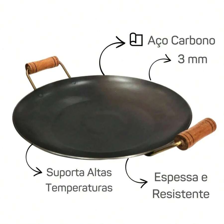 Large Plow Disc Pan Portions In General Wooden Handle 33cm Reinforced ...