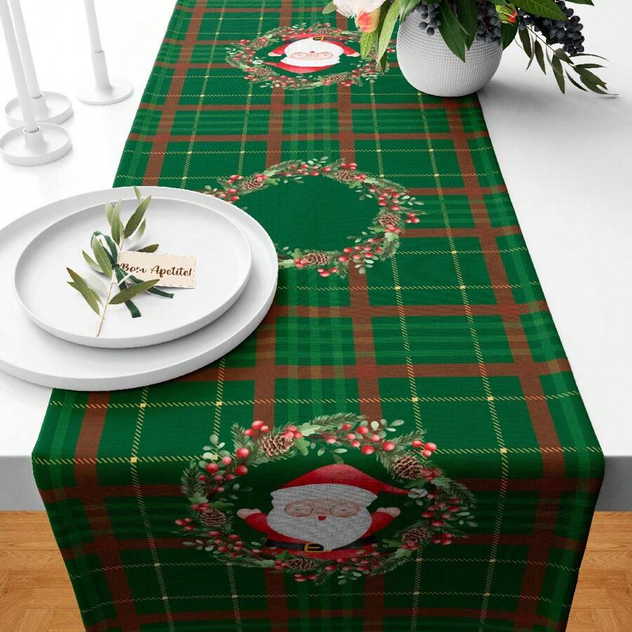Christmas Theme Table Runner Santa Claus Happy | SHEIN USA