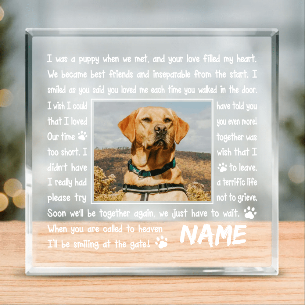 Personalized Dog Portrait Acrylic Plaque, Custom Memorial Dog Poem ...