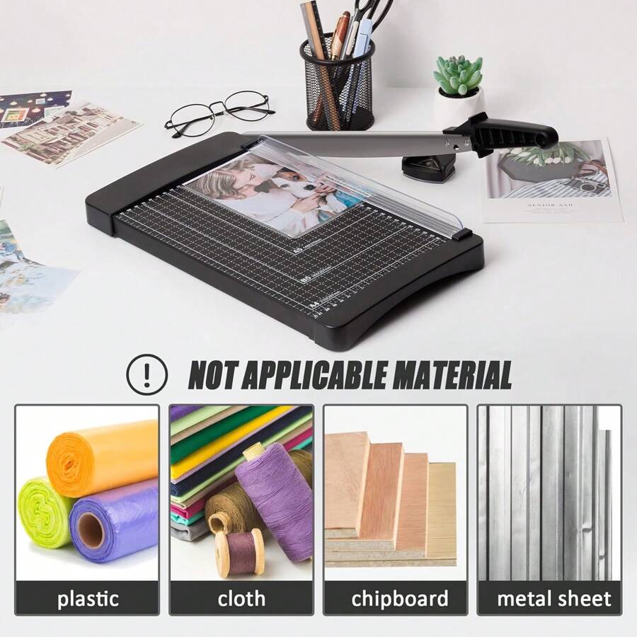 Paper Trimmer Paper Cutter Guillotine With Safety Blade Lock 12" 8 To ...