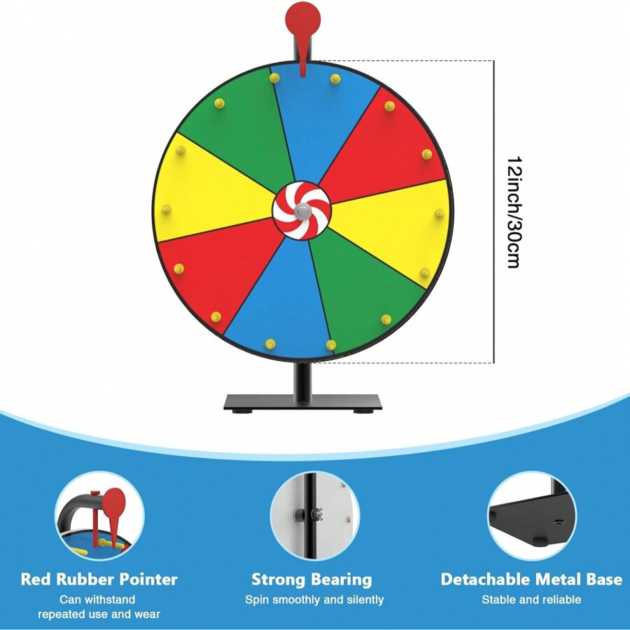 seashpea 1pc Roda de Prêmio Giratória de Mesa - Roda de Girar de 12 ...