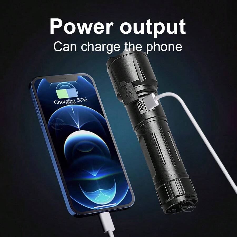 250000LM Strong Light Led Flashlight Ultra Powerful 30W LED Torch ...