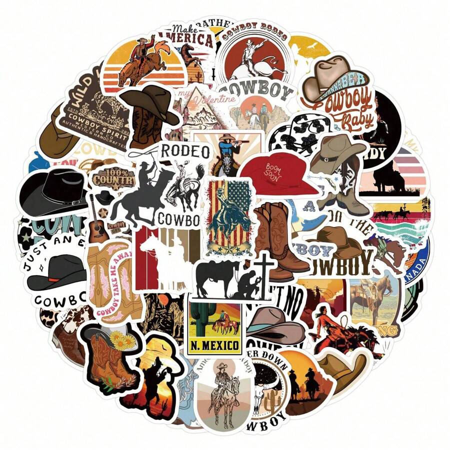 60Pcs Western Stickers Cowboy Stickers Western Decor Western Gifts ...